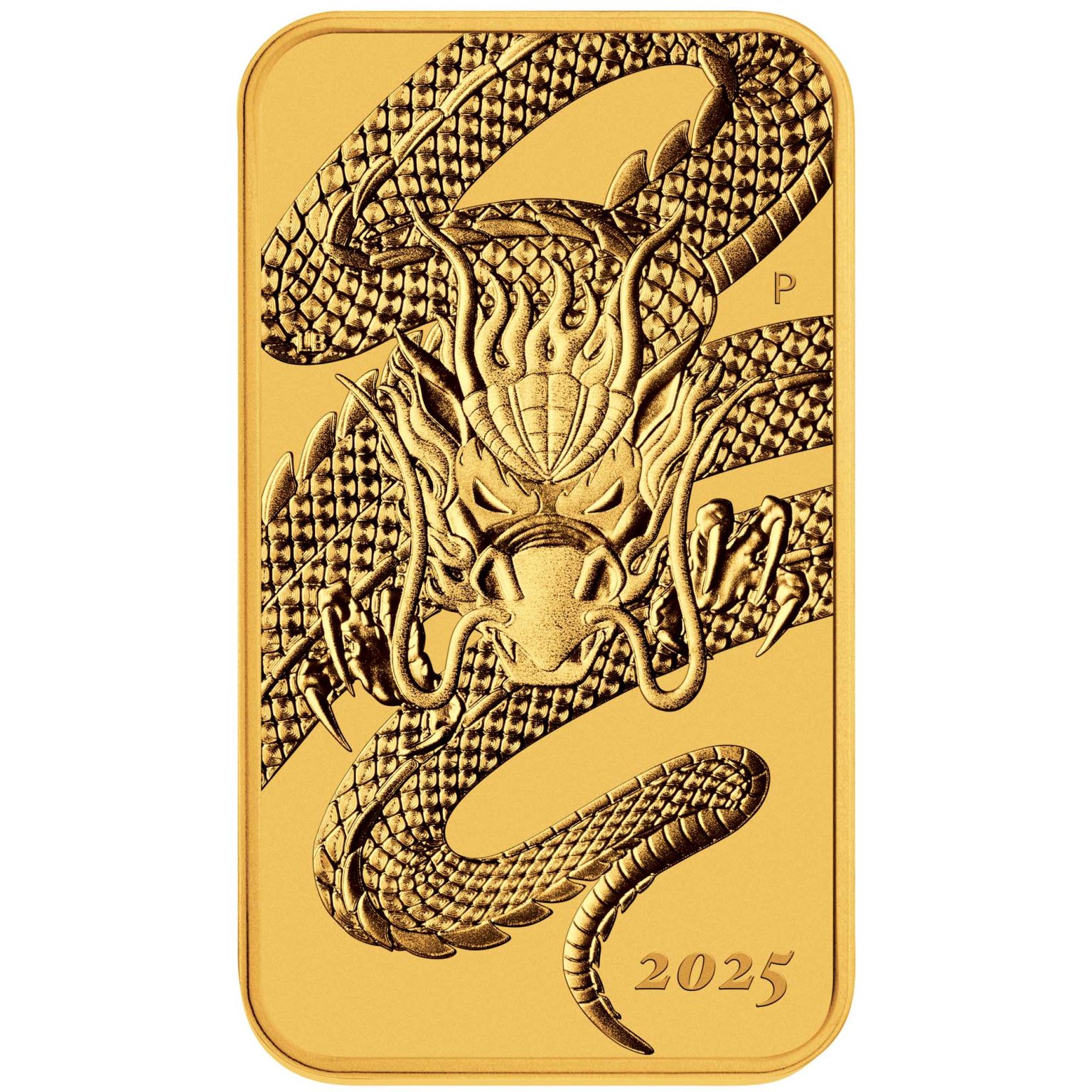 2025 1 oz Australia Dragon .9999 Gold Rectangular BU Coin - PERTH ...